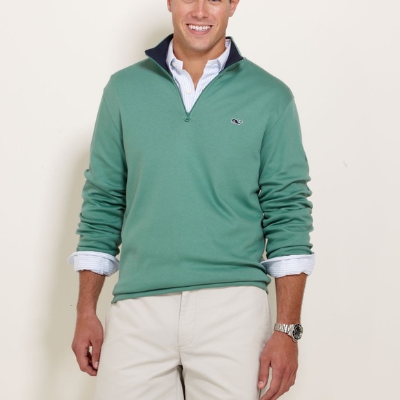Vineyard Vines | Shirts | Vineyard Vines Washed Green 4 Zip Pullover Sz ...